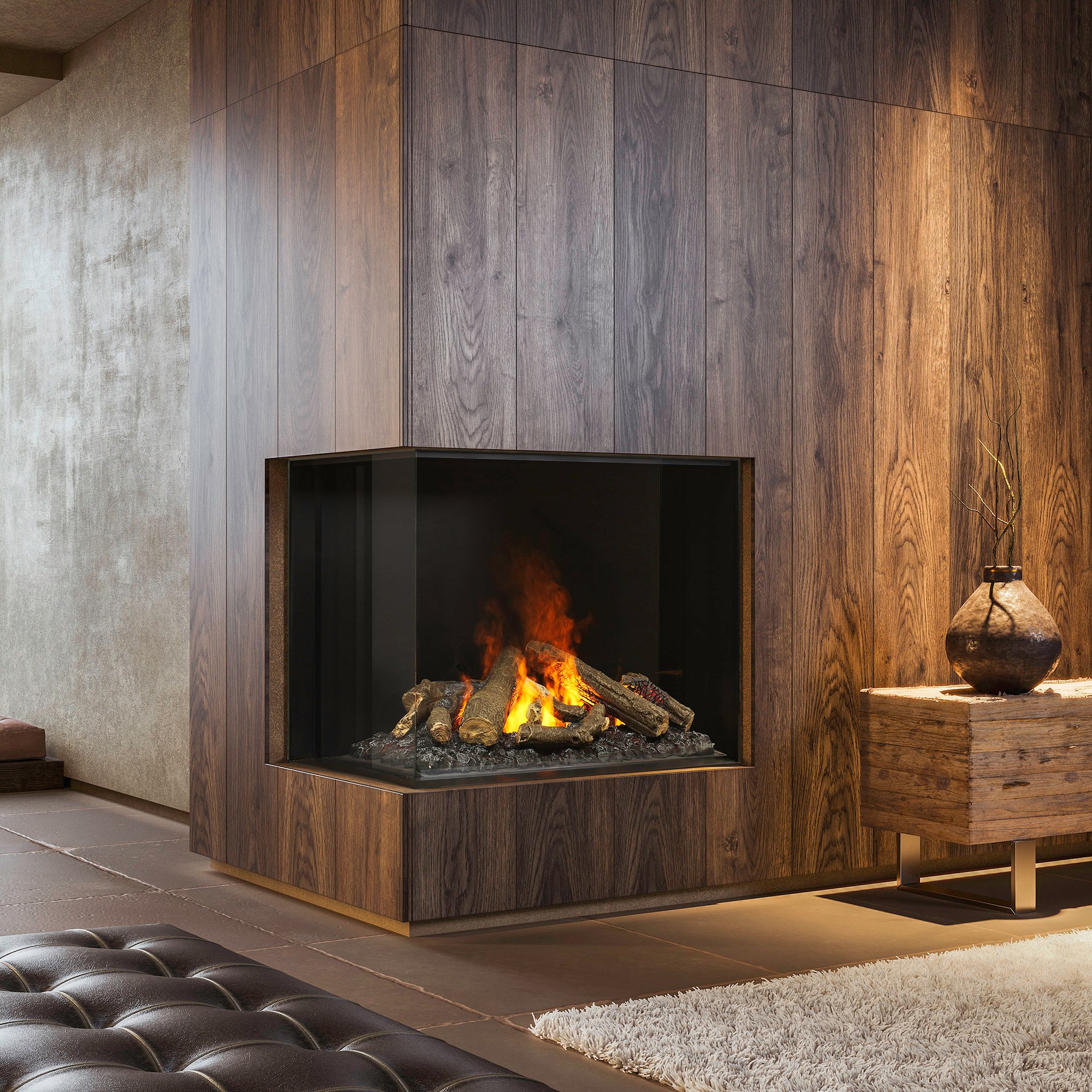 Dimplex-e-MatriX Two-Sided Built-in Electric Firebox, Left-facing ...